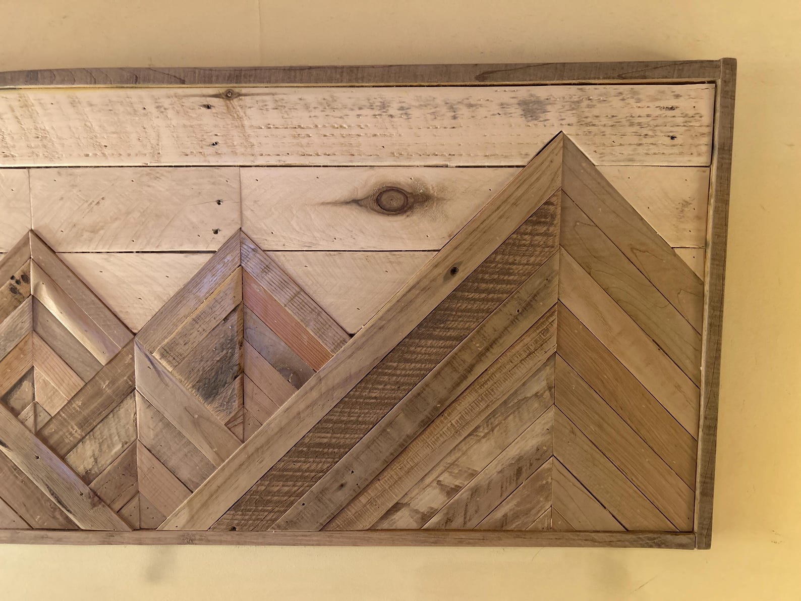 Handmade Pallet Wood Mountain Wall Art, Rustic Home Decor - Etsy