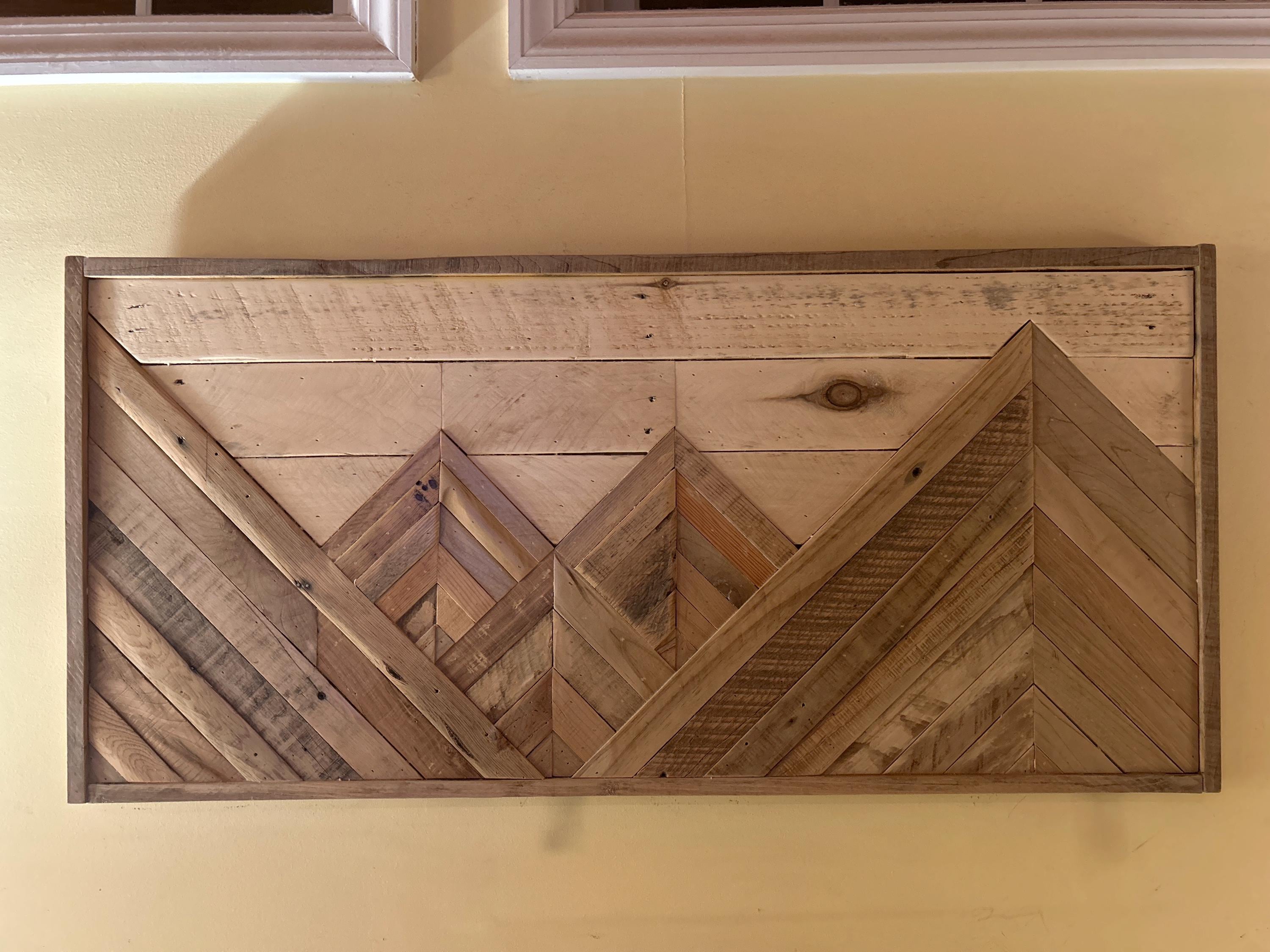 Handmade Pallet Wood Mountain Wall Art, Rustic Home Decor - Etsy