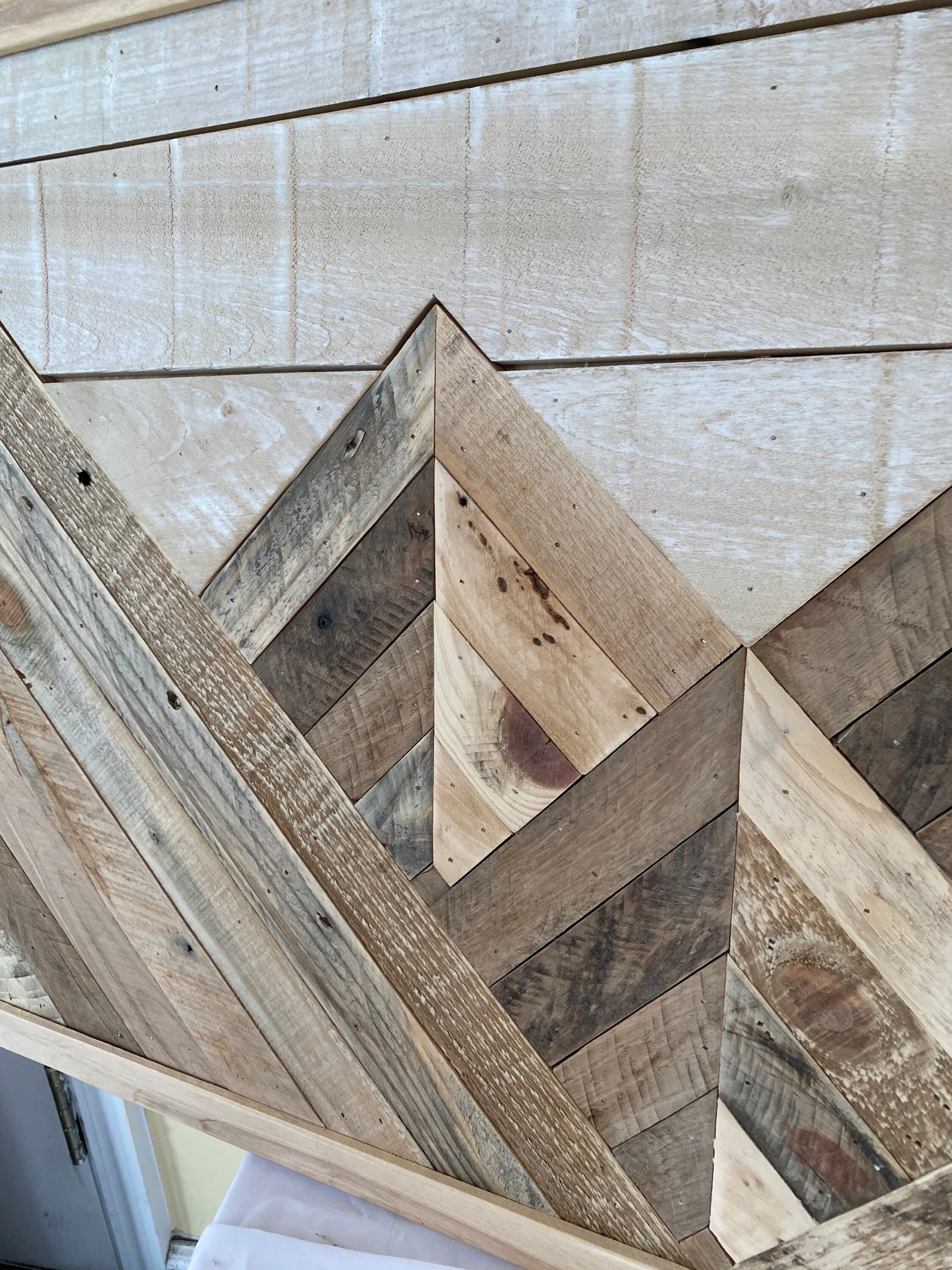 Handmade Reclaimed Pallet Wood Mountain Wall Hanging Decor, Rustic ...