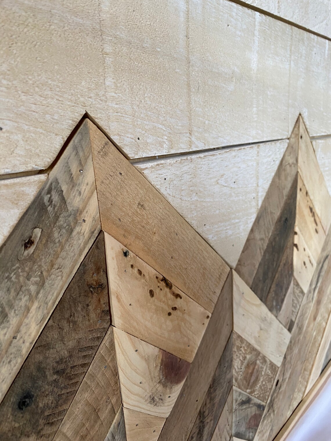 Handmade Reclaimed Pallet Wood Mountain Wall Hanging Decor, Rustic ...