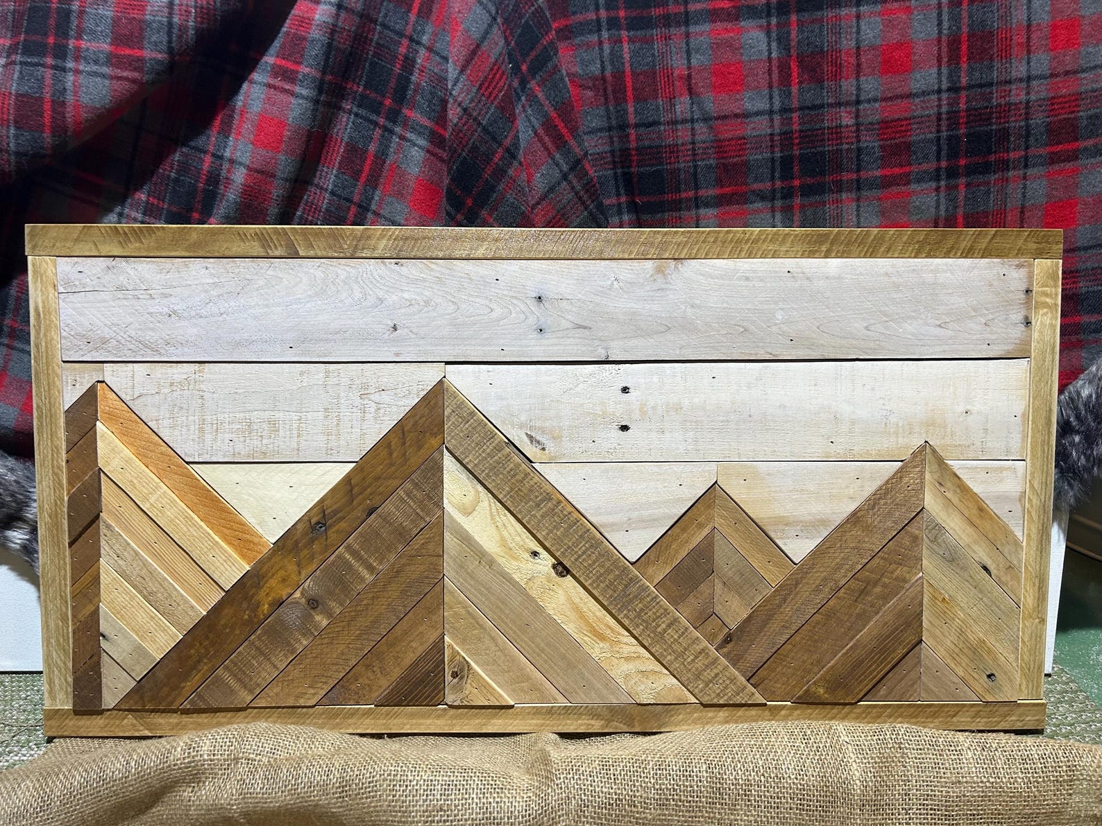Handmade Pallet Wood Mountain Wall Art, Rustic Home Decor - Etsy