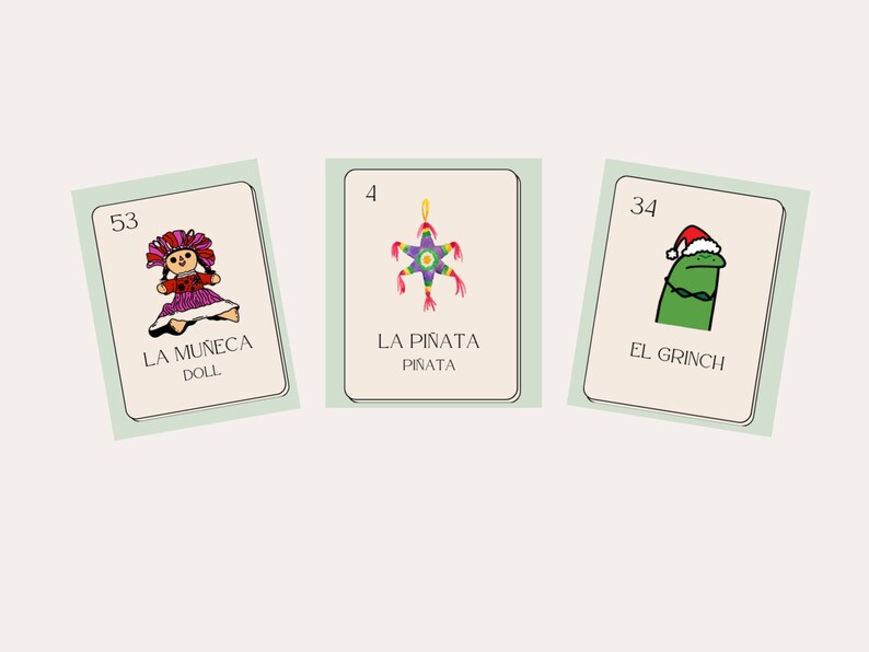 Christmas Loteria Navidad Loteria Mexican Loteria Custom Loteria ...