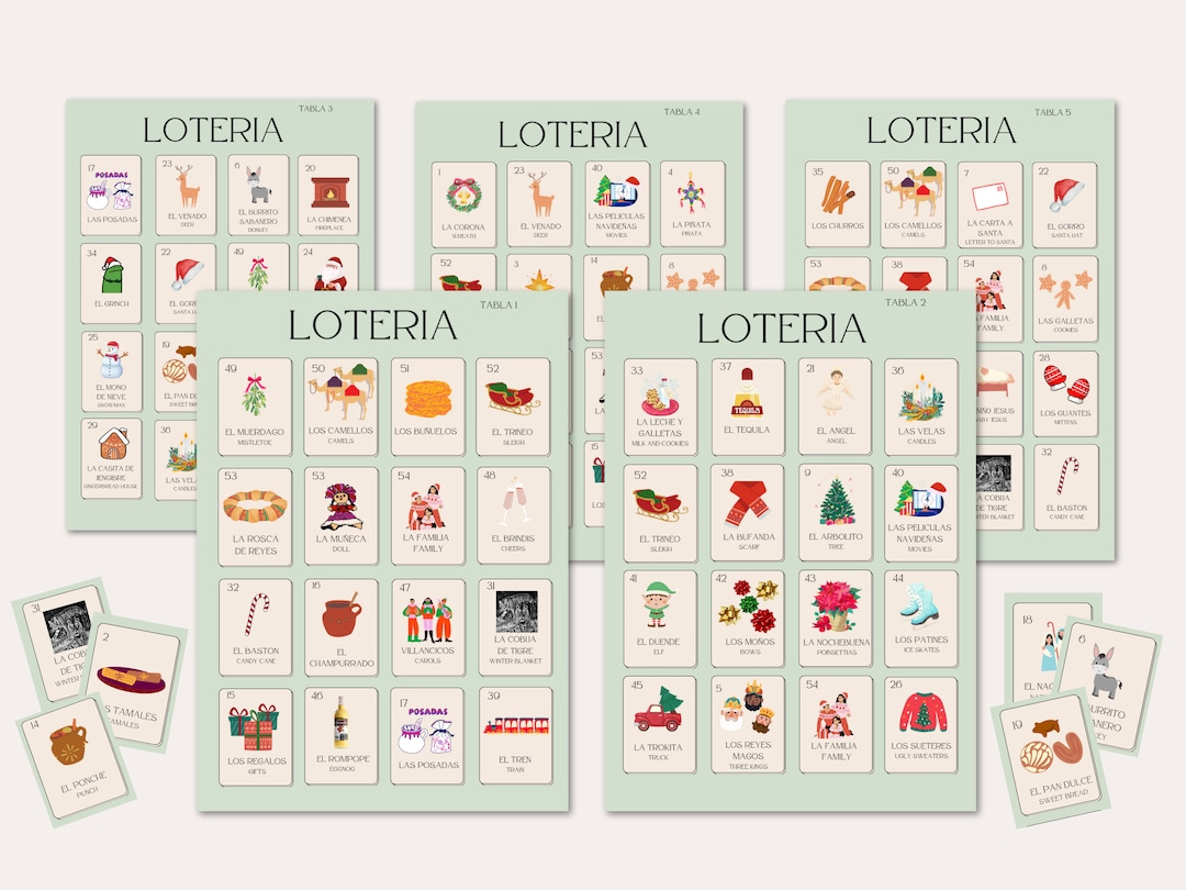 Christmas Loteria Navidad Loteria Mexican Loteria Custom Loteria ...