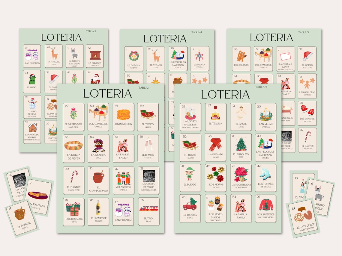 Christmas Loteria Navidad Loteria Mexican Loteria Custom Loteria ...