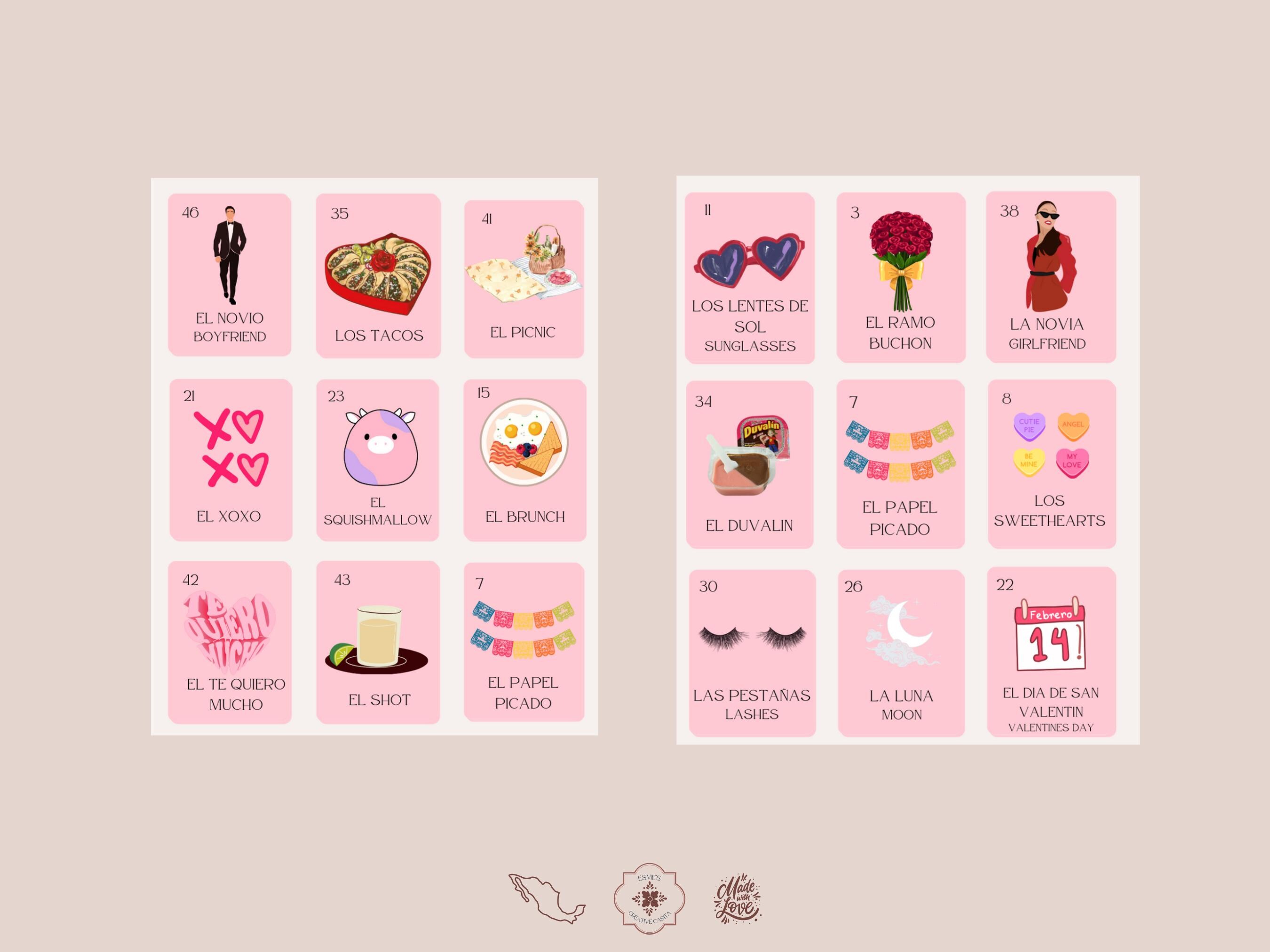 Galentines Loteria | Valentines Day Loteria | Loteria Mexicana ...
