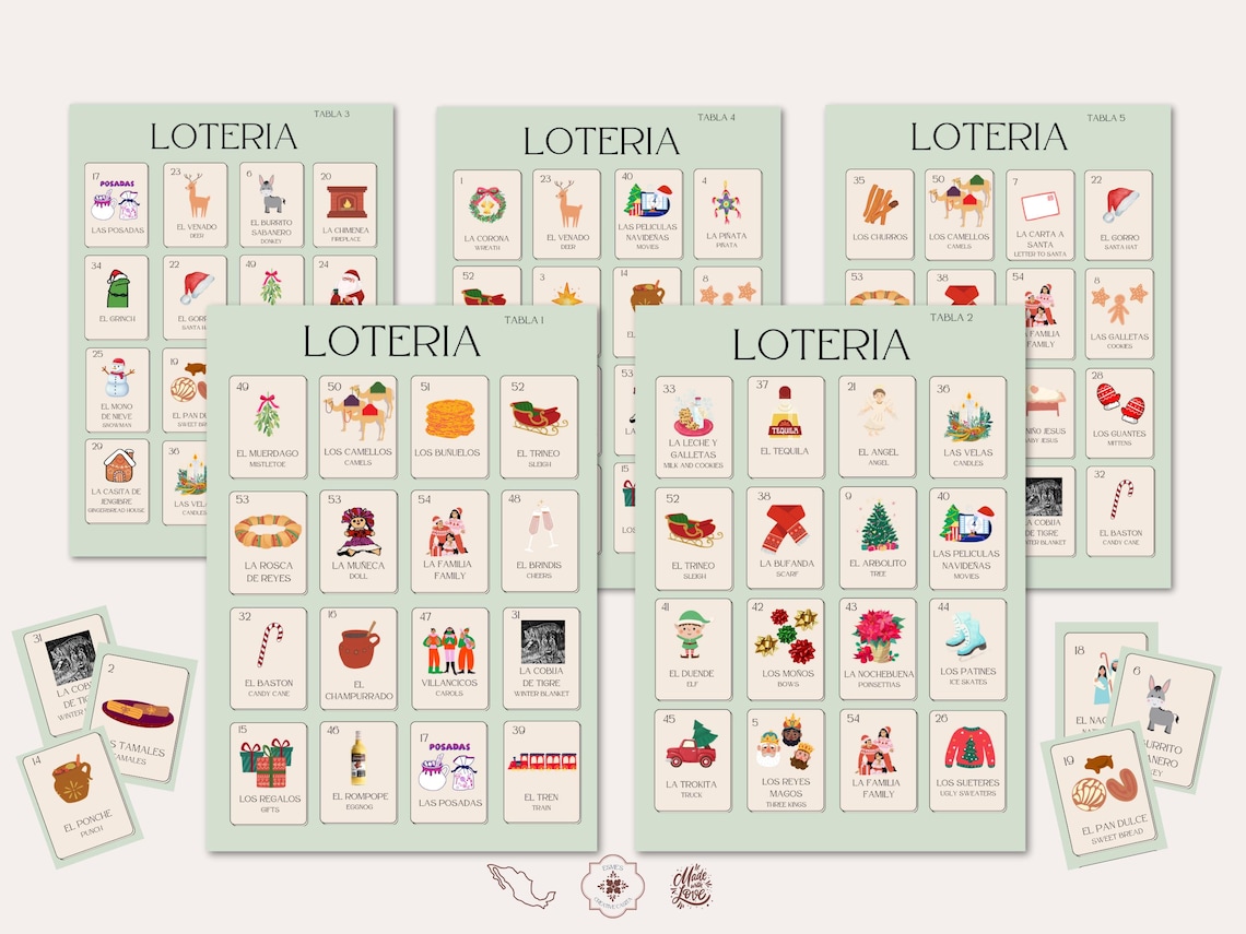 Christmas Family-friendly Games | Navidad Loteria | Mexican Loteria ...