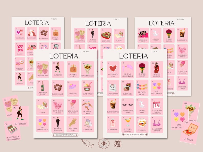 Galentines Loteria | Valentines Day Loteria | Loteria Mexicana ...