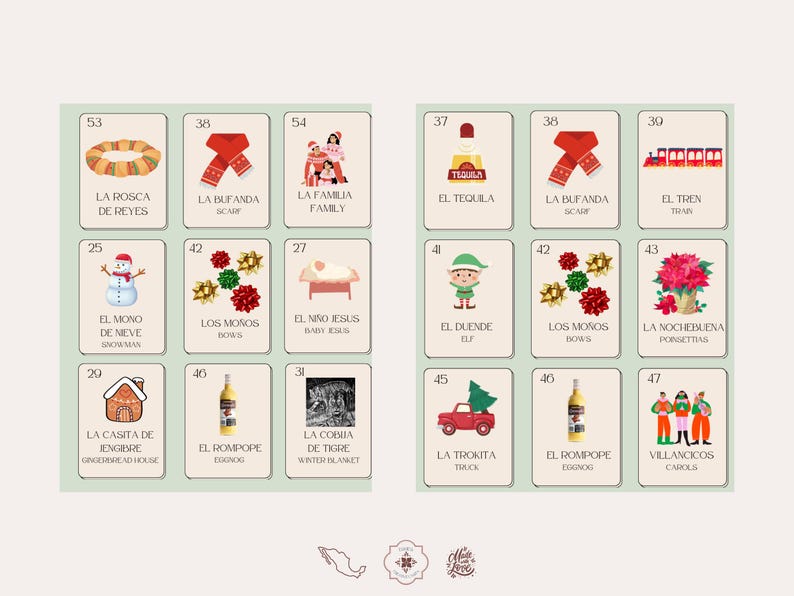 Christmas Family-friendly Games | Navidad Loteria | Mexican Loteria ...