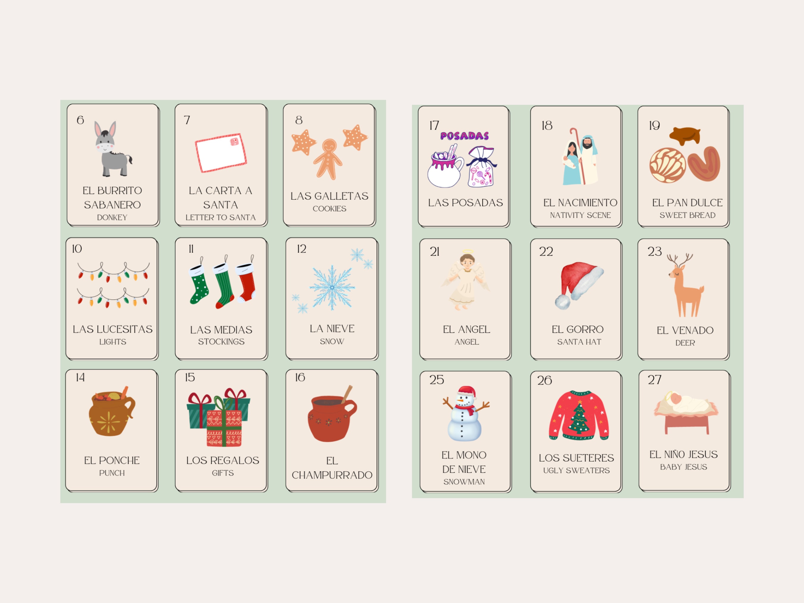 Christmas Loteria Navidad Loteria Mexican Loteria Custom Loteria ...