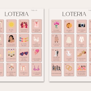 Wedding Loteria for 10 Players | Bachelorette Party Games | Loteria ...