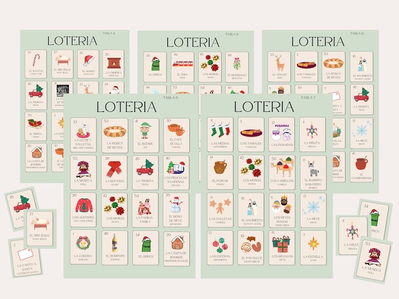 Christmas Loteria Navidad Loteria Mexican Loteria Custom Loteria ...