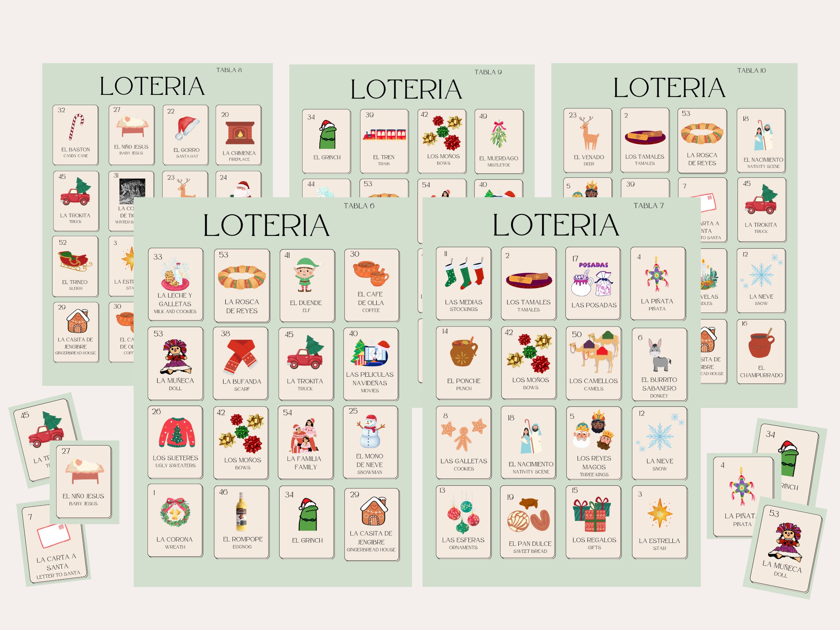 Christmas Loteria Navidad Loteria Mexican Loteria Custom Loteria ...