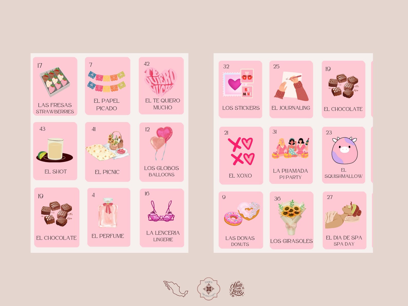 Galentines Loteria | Valentines Day Loteria | Loteria Mexicana ...