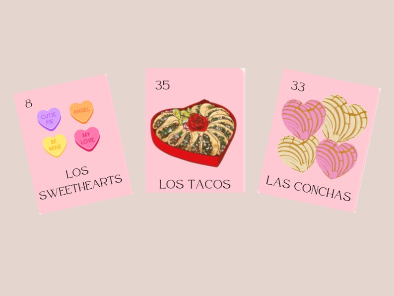 Galentines Loteria Valentines Day Loteria Loteria Mexicana Bilingual ...