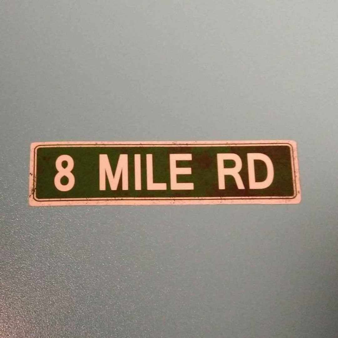 8 Mile Road Eminem Green Sign 5" Vinyl Sticker - Etsy