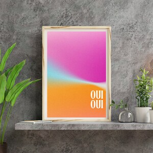 Oui Oui Print French Poster France Travel Gift Gradient Poster Digital ...