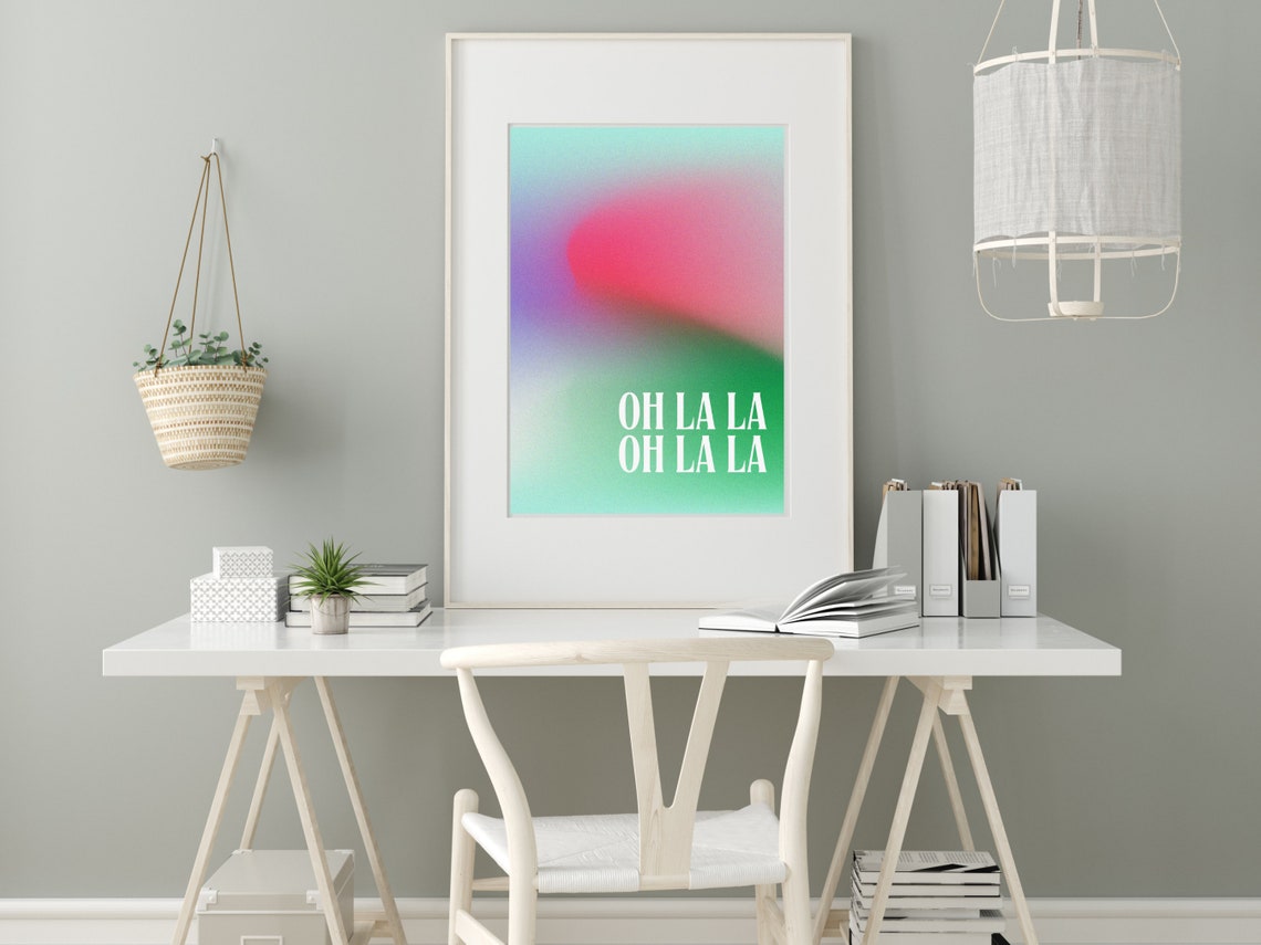 Oh La La Print French Poster France Travel Gift Gradient Poster Digital ...