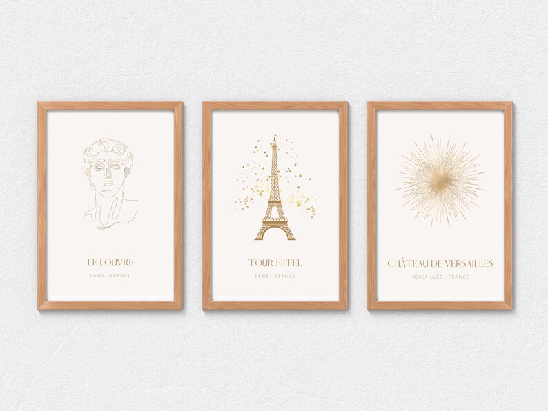 Paris Le Louvre Paris Quartiers French Poster France Travel Gift Paris ...