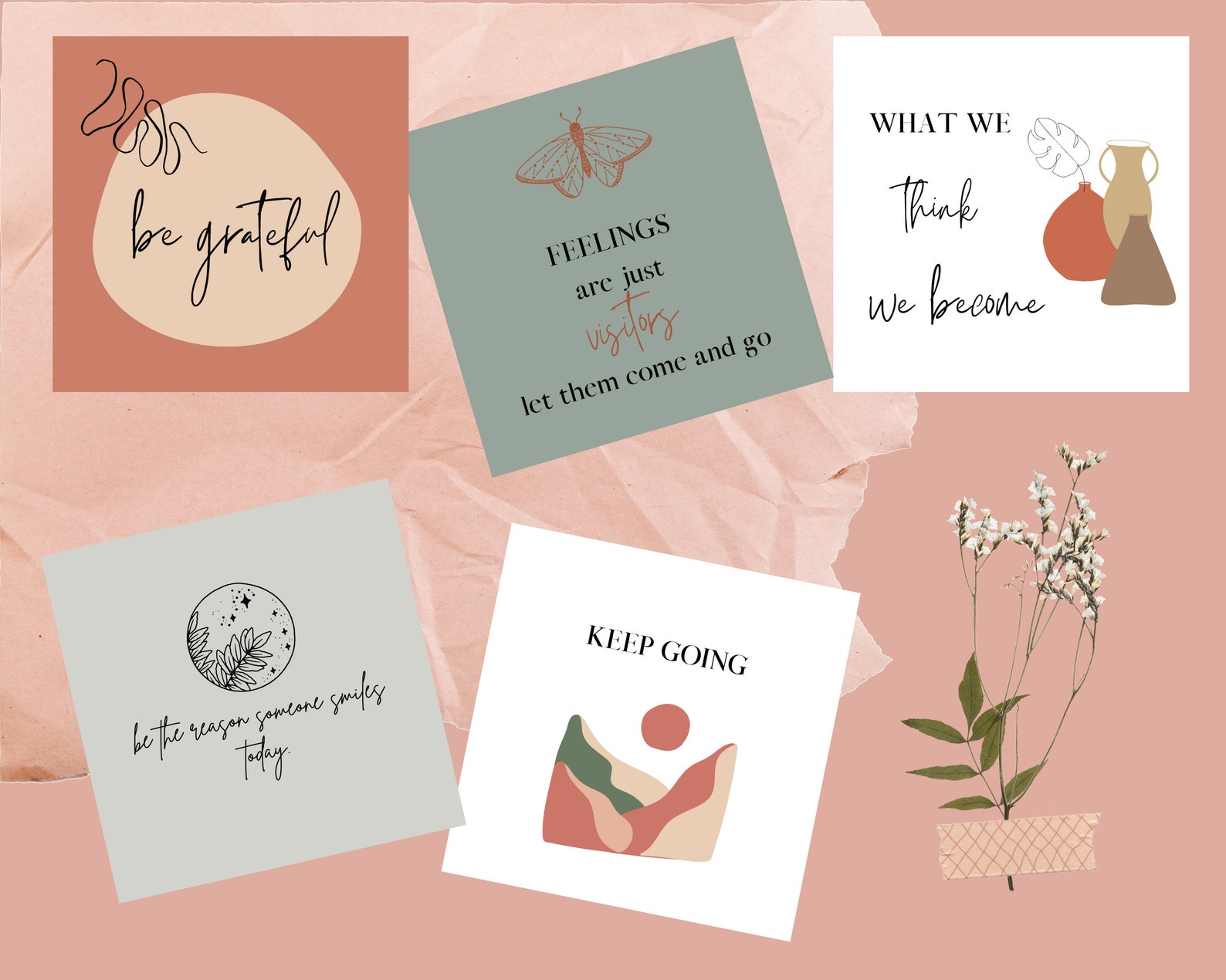 Boho Positivity Instagram Quotes Pre-made Inspirational - Etsy