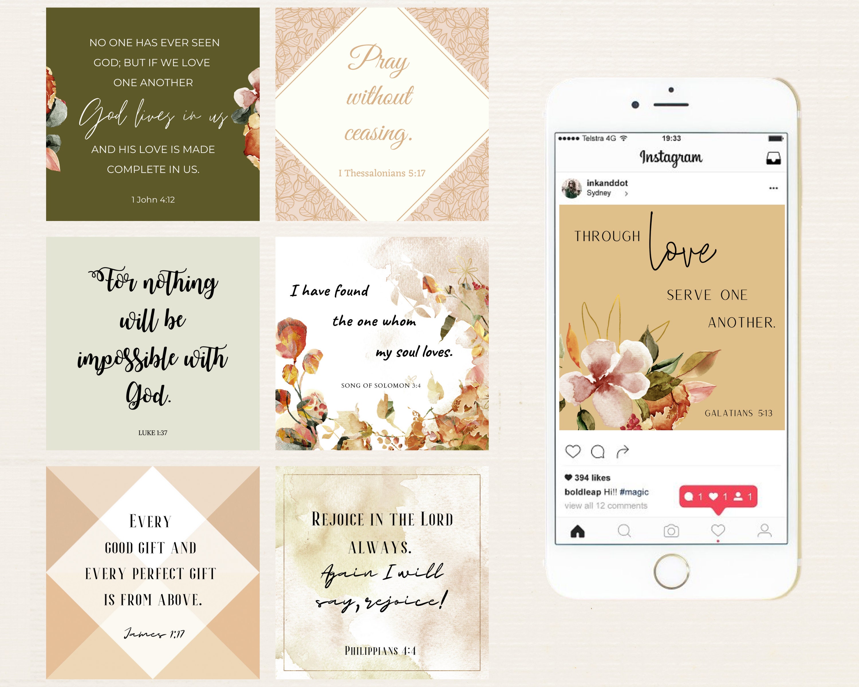 Bible Verses Instagram Quotes Pre-made Spirituality Quotes - Etsy UK