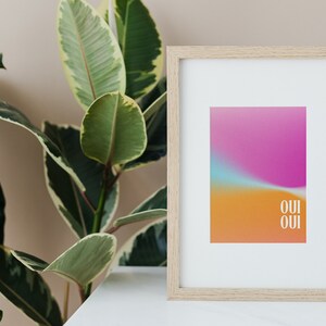 Oui Oui Print French Poster France Travel Gift Gradient Poster Digital ...