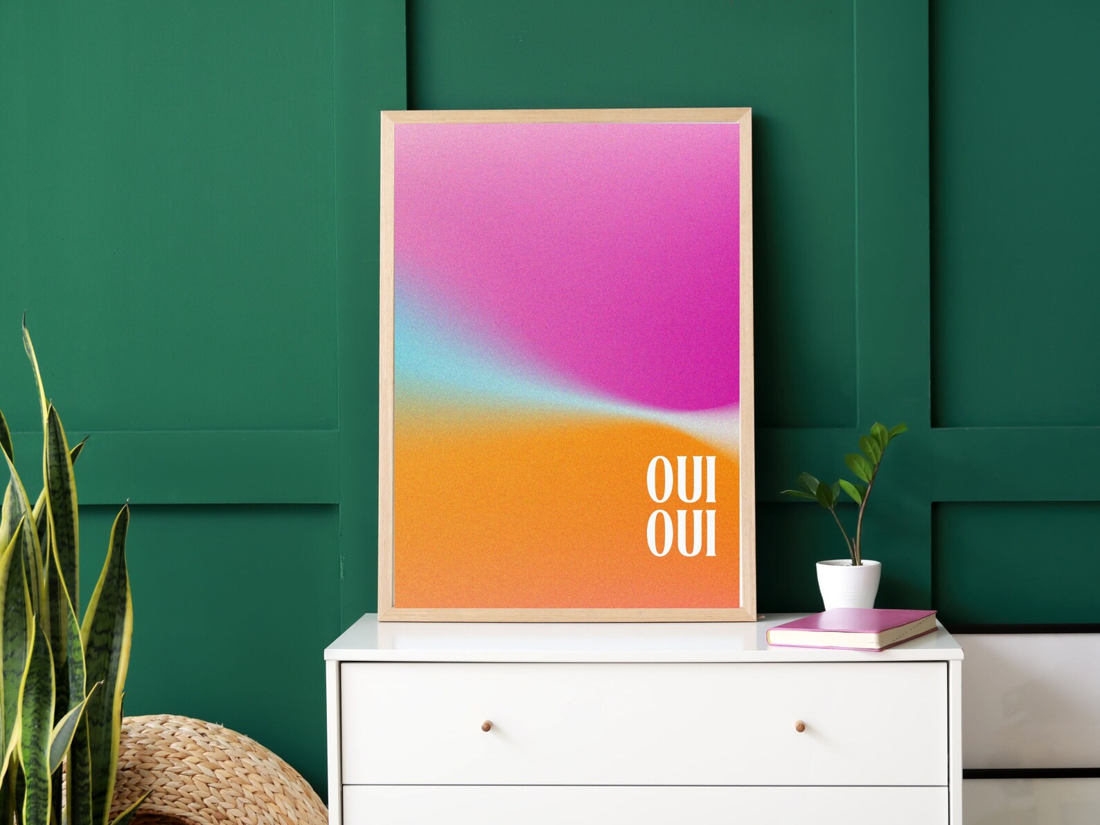 Oui Oui Print French Poster France Travel Gift Gradient Poster Digital ...