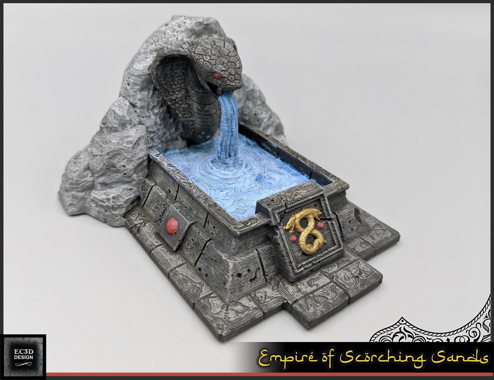 D&D Pathfinder Snake Fountain 3D Printed - Etsy