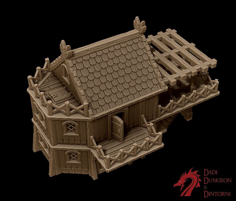 Silver Lake Medium Commoner House Lake Town Building Terrain - Etsy