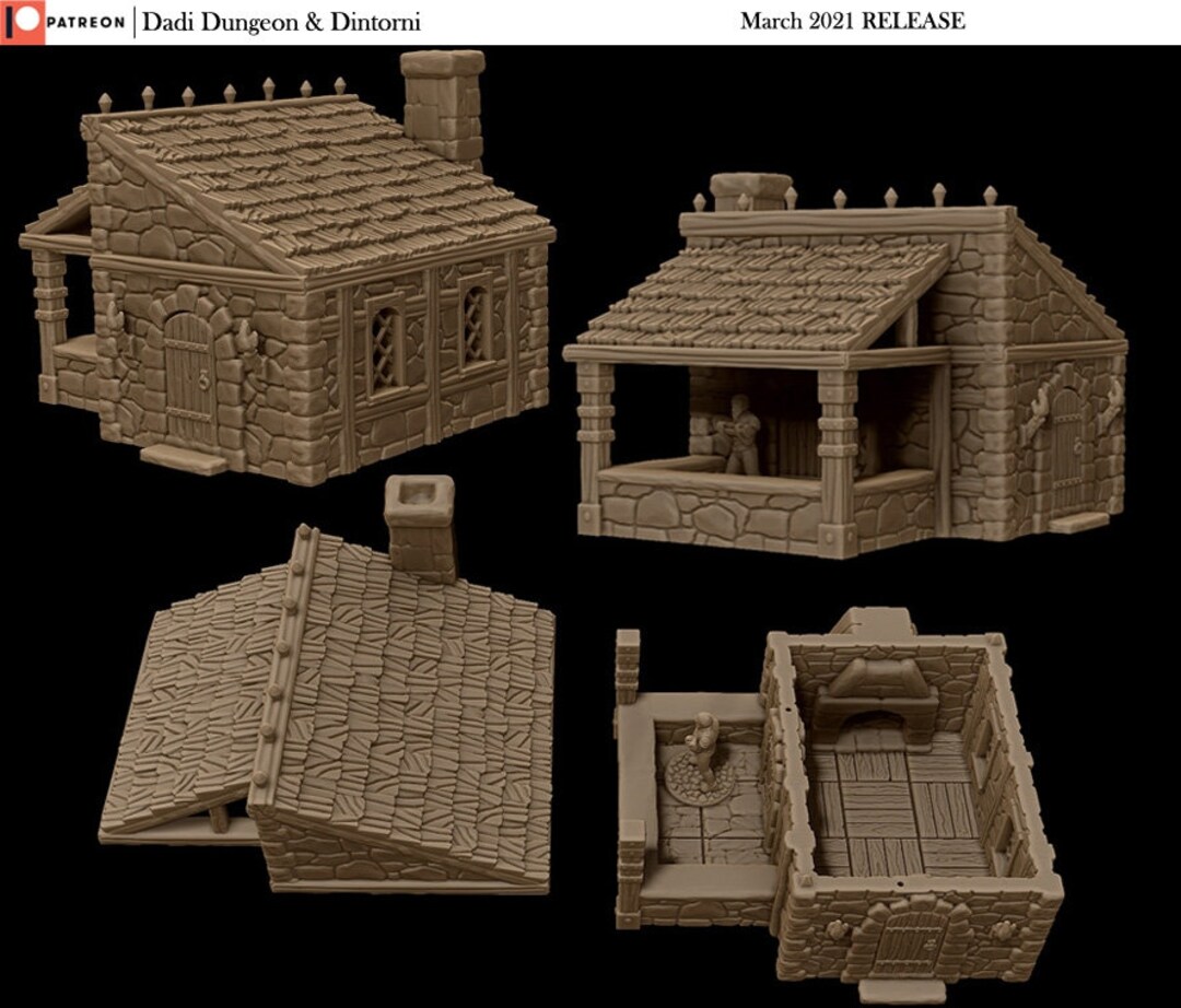 Merchant Shop B Terrain D&D Pathfinder Tabletop RPG - Etsy