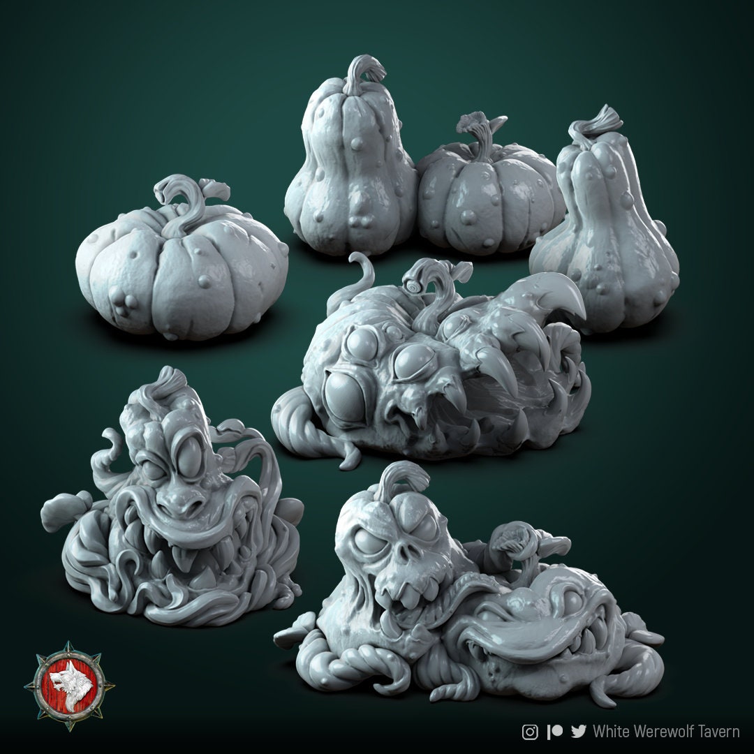 Pumpkin Mimic Set D&D Pathfinder Fantasy 3D Printed Resin Miniature - Etsy