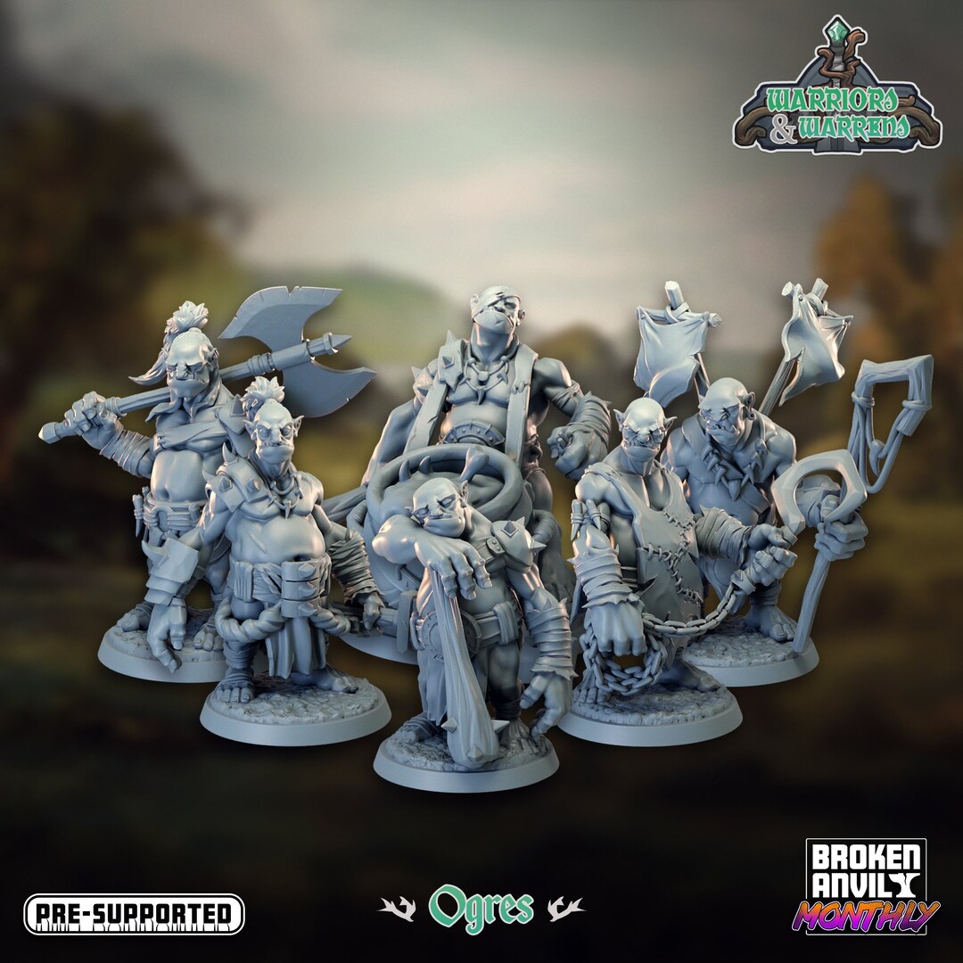 Ogres D&D Pathfinder Fantasy 3D Printed Resin Miniature - Etsy