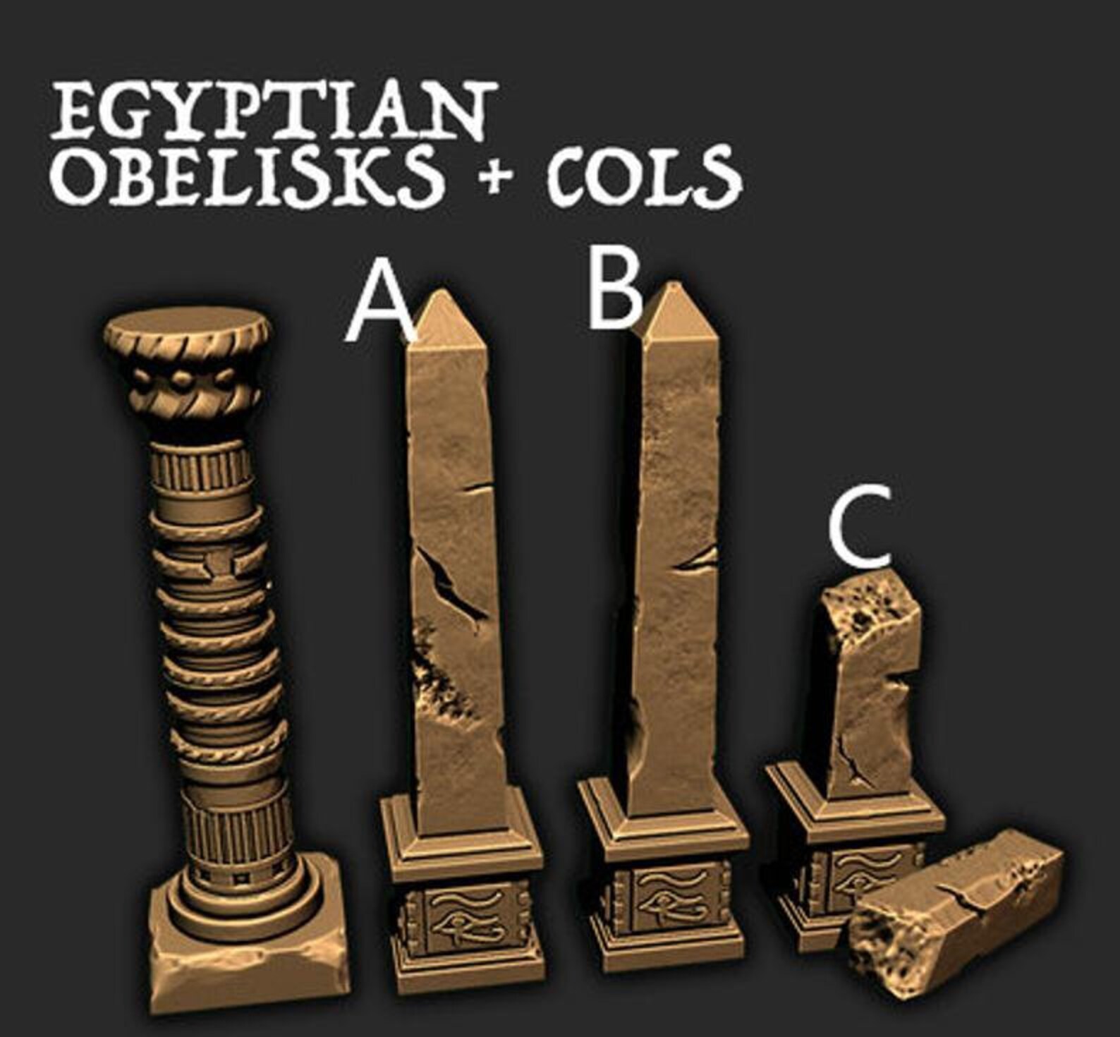 Obelisks and Column 3D Printed Pathfinder D&D Dnd Empire of Scorching ...
