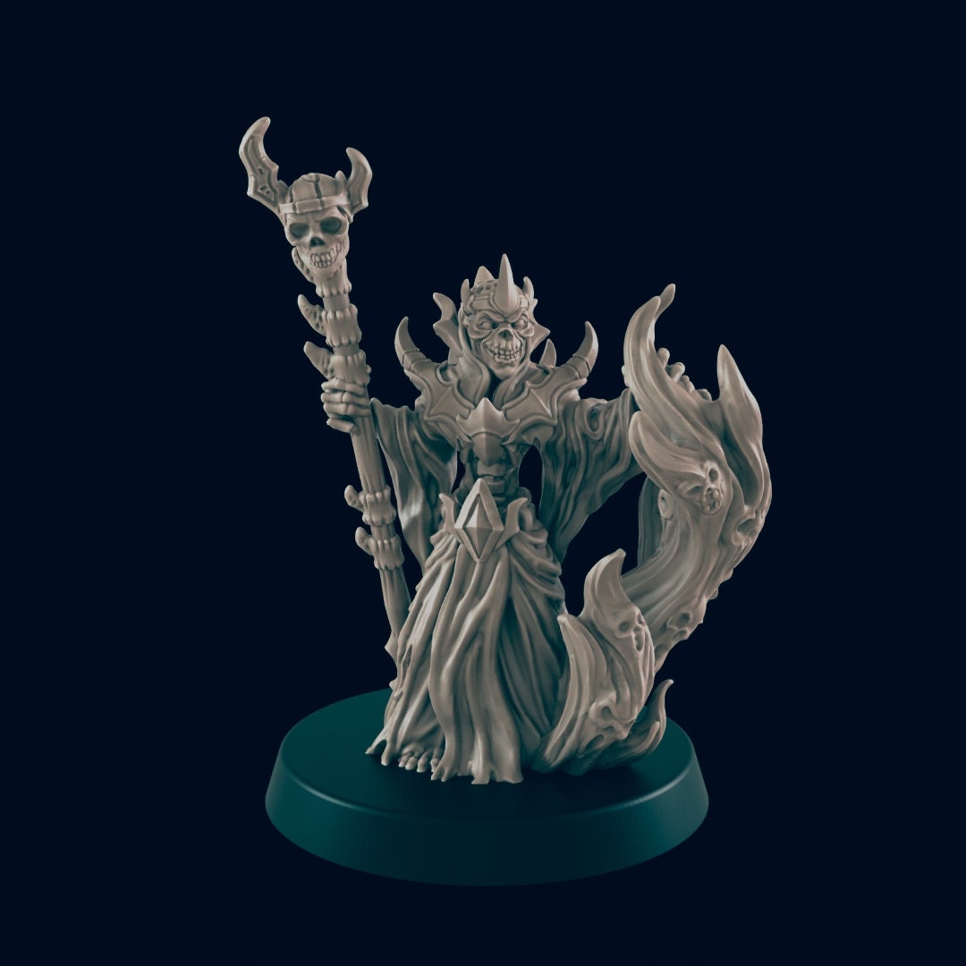 Lich D&D Pathfinder Tabletop 3d Printed Miniature Resin or PLA - Etsy