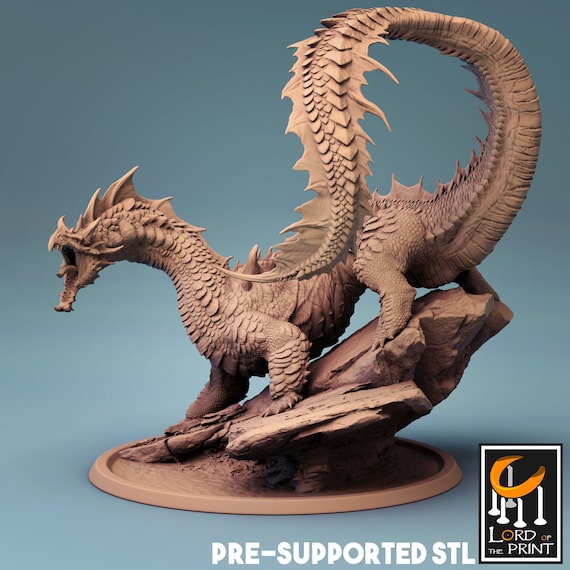 Brine Drake 90mm Base D&D Pathfinder Fantasy 3D Printed Resin - Etsy
