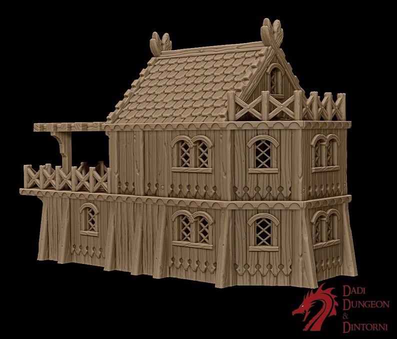 Silver Lake Medium Commoner House Lake Town Building Terrain - Etsy