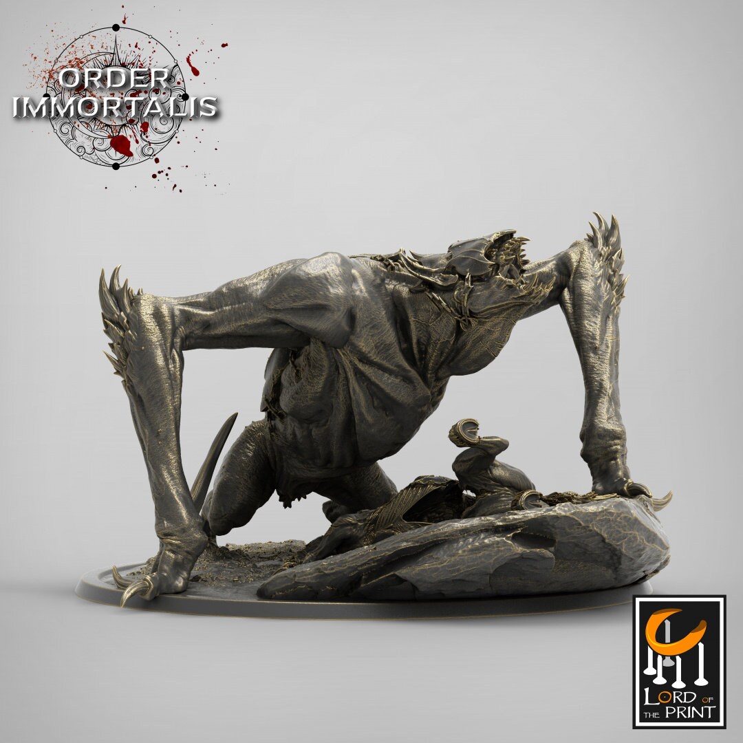 Crawling Vampire Bat 100mm Base D&D Pathfinder Fantasy 3D Printed Resin ...