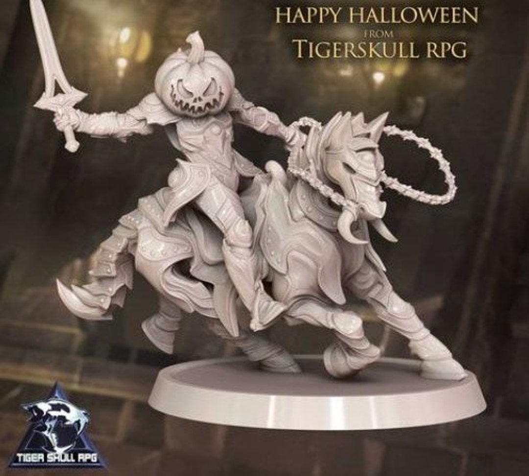 Pumpkin of the Watch, Pumpkin Rider 45mm Base D&D Pathfinder Fantasy 3D ...