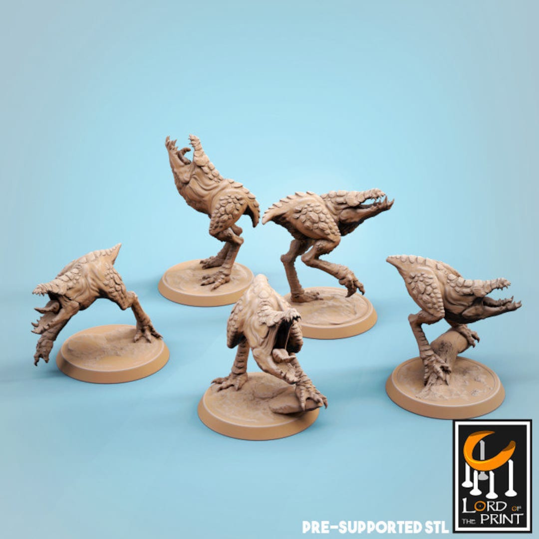 Scavengers (tremors Monster) 1 Inch Base D&D Pathfinder Fantasy 3D ...