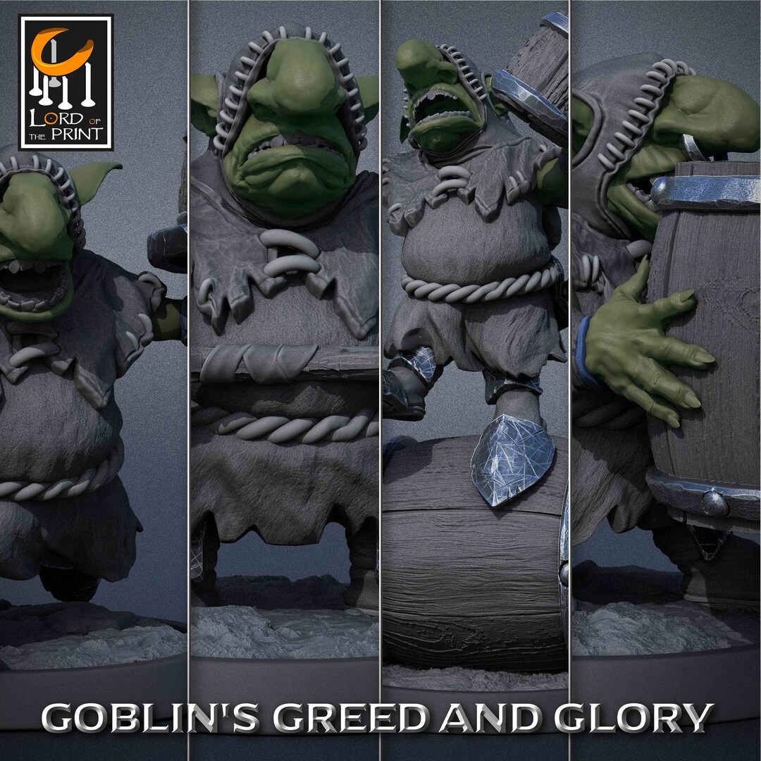 Goblin Barrel and Ale Servers D&D Pathfinder Fantasy 3D Printed Resin ...
