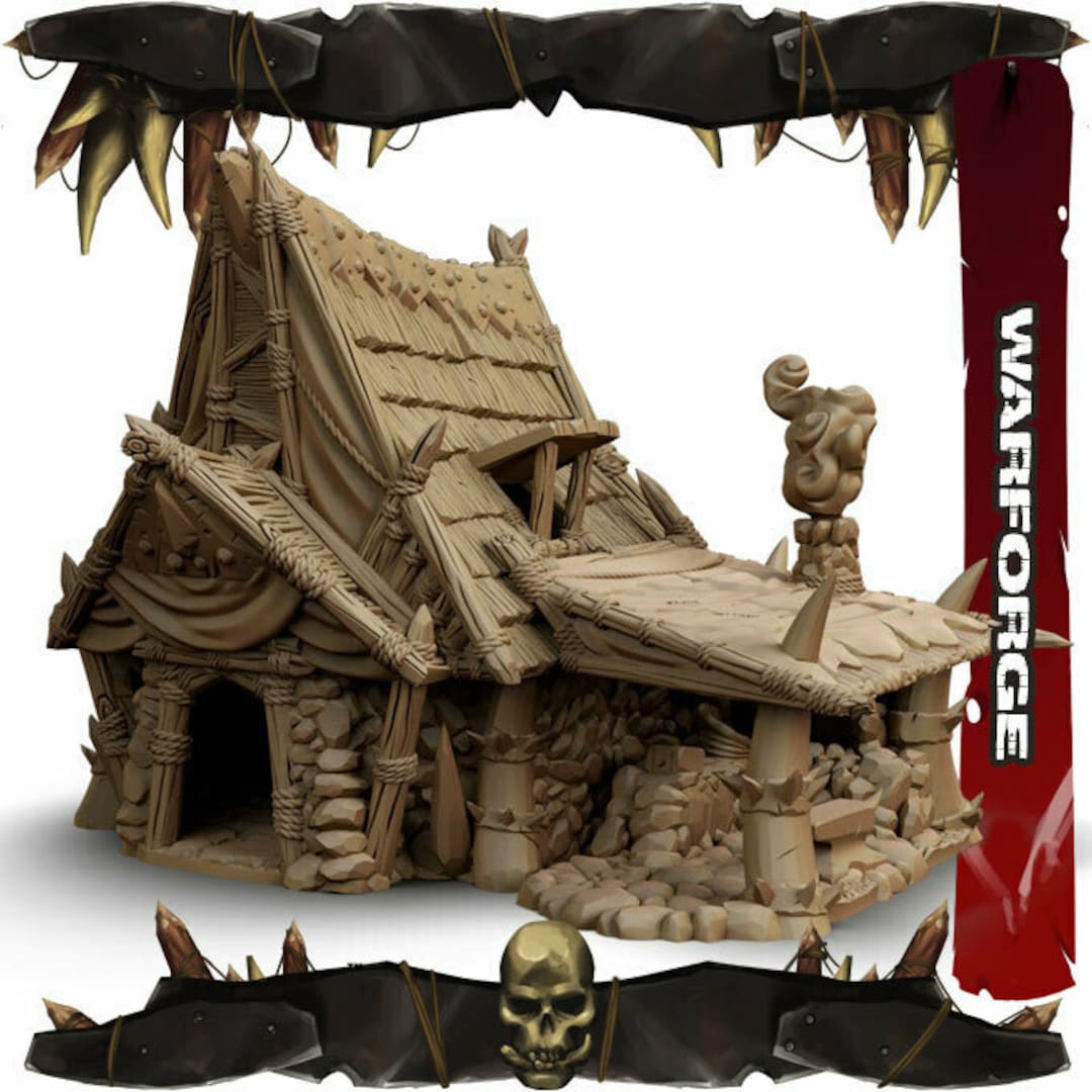 Warforge D&D Pathfinder Savage Hut 3D Printed Terrain Tabletop War ...