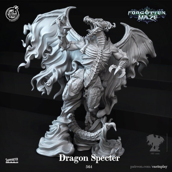 Dragon Specter 100mm Base Undead Ghost Wraith D&D Pathfinder - Etsy