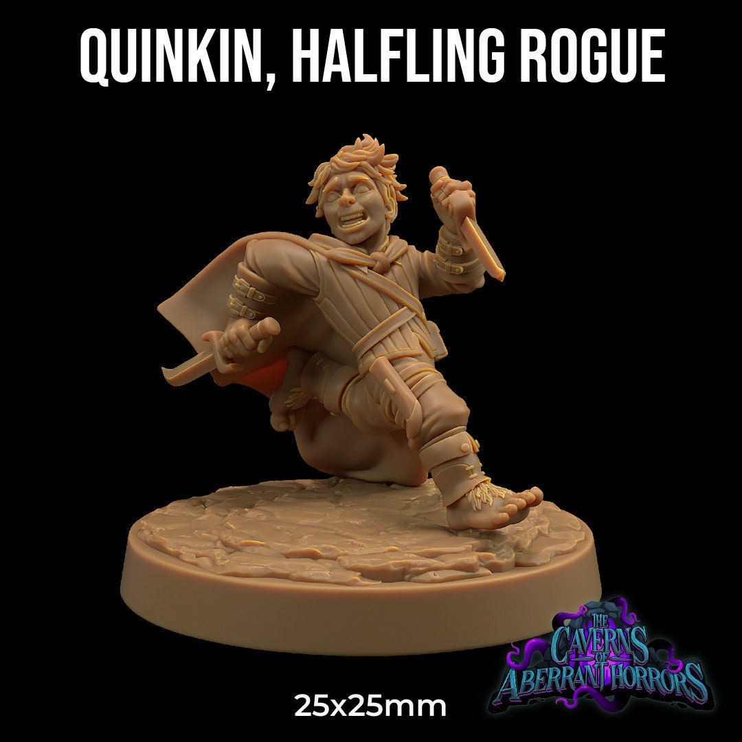 Quinkin Halfling Rogue Player Characters Base D&D Pathfinder Fantasy 3D ...
