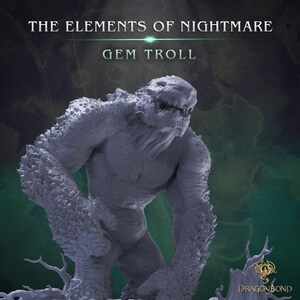 Gem Troll 50mm Base D&D Pathfinder Fantasy 3D Printed Resin - Etsy