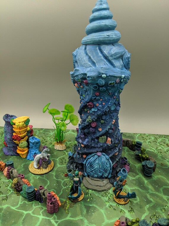 Coral Tower Building Terrain D&D Pathfinder | Etsy