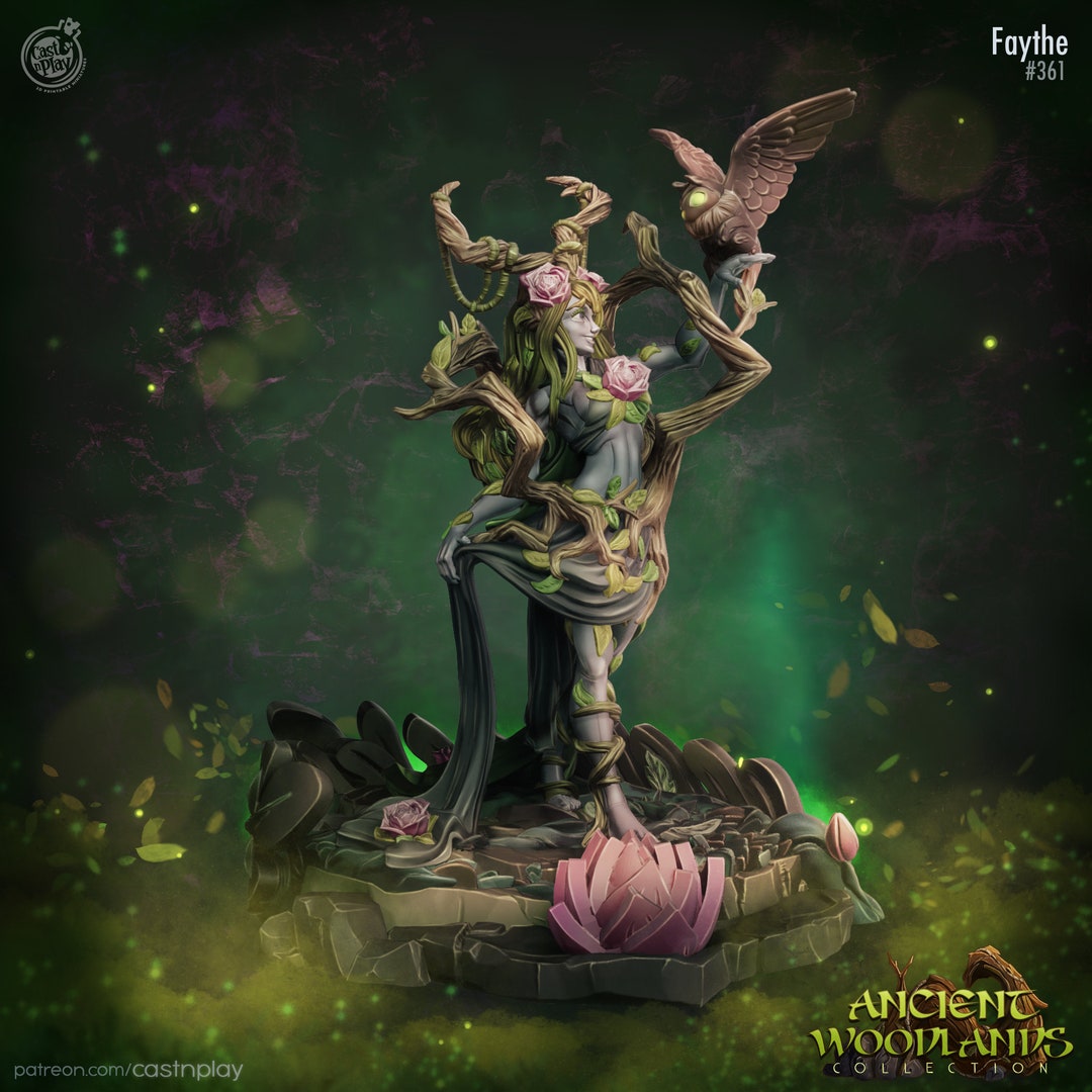 Faythe D&D Pathfinder Fantasy 3D Printed Resin Dryad/ Leshy Miniature ...