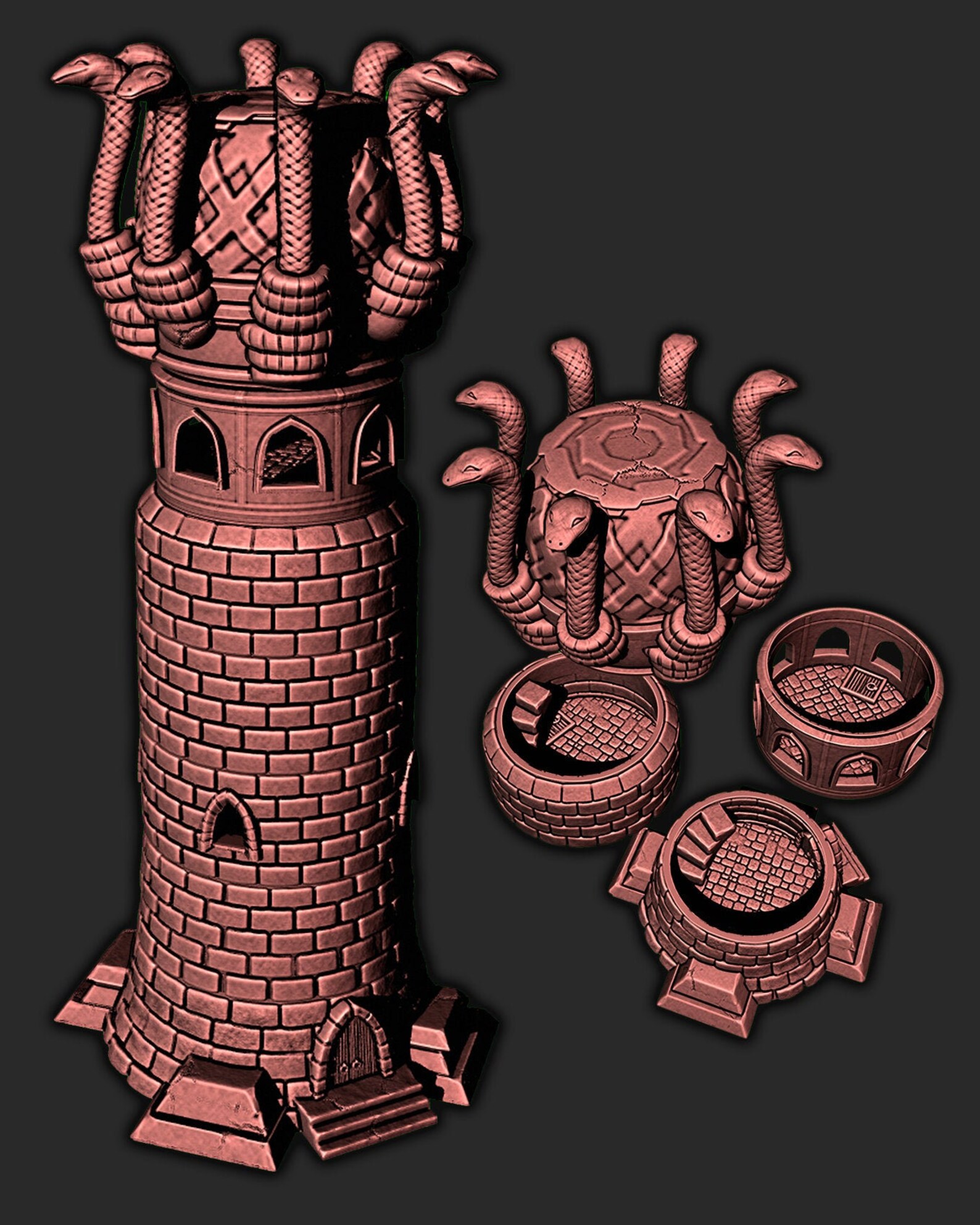 Snake Tower Terrain D&D Pathfinder - Etsy