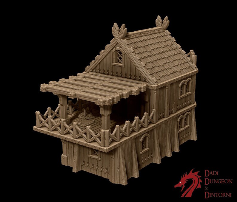 Silver Lake Medium Commoner House Lake Town Building Terrain - Etsy