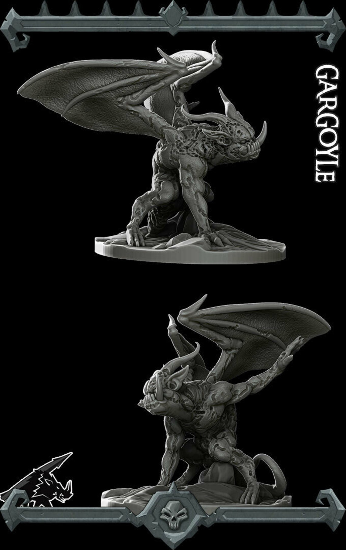 Large Gargoyle D&D Pathfinder Tabletop 3d Printed | Etsy