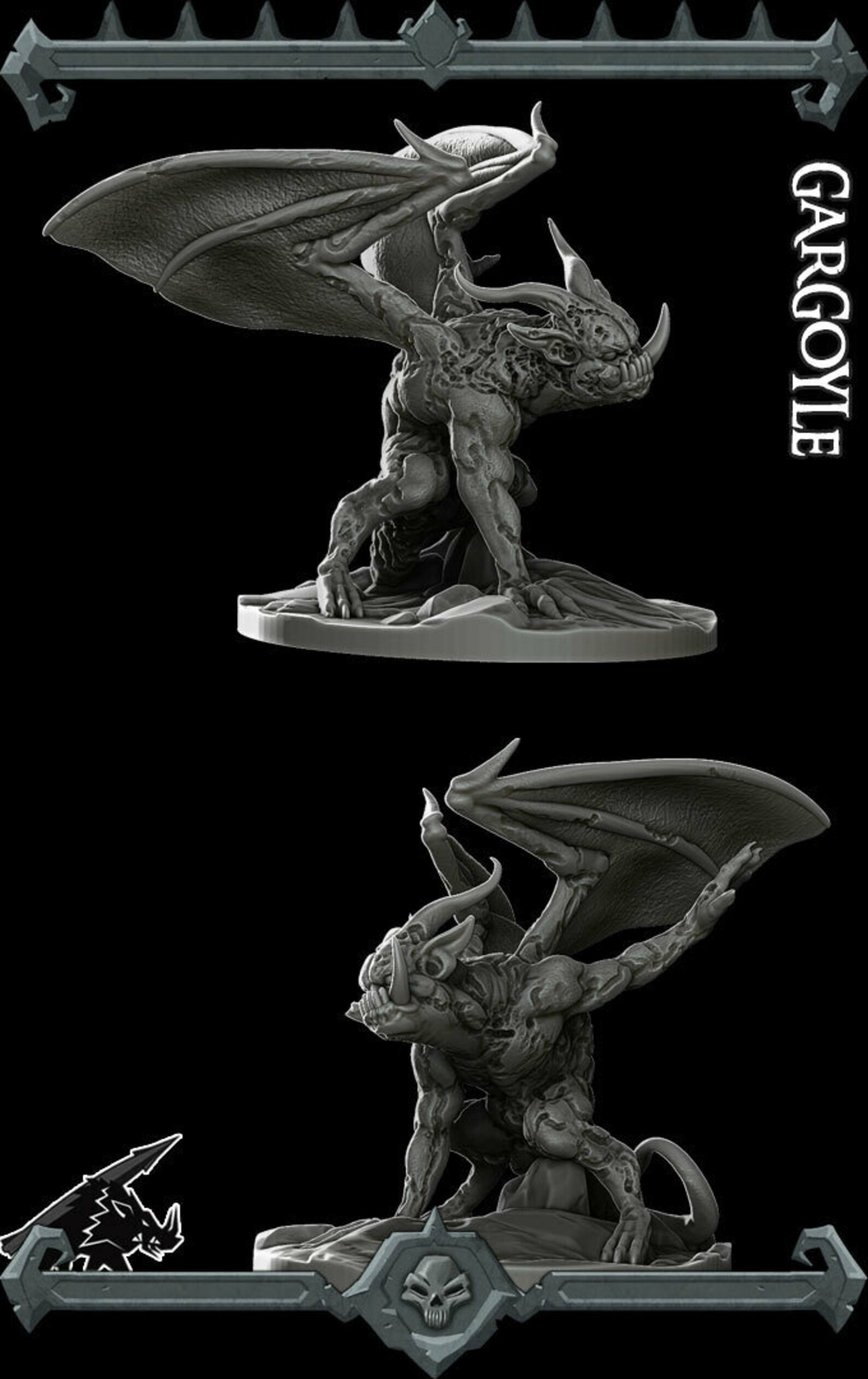 Large Gargoyle D&D Pathfinder Tabletop 3d Printed | Etsy