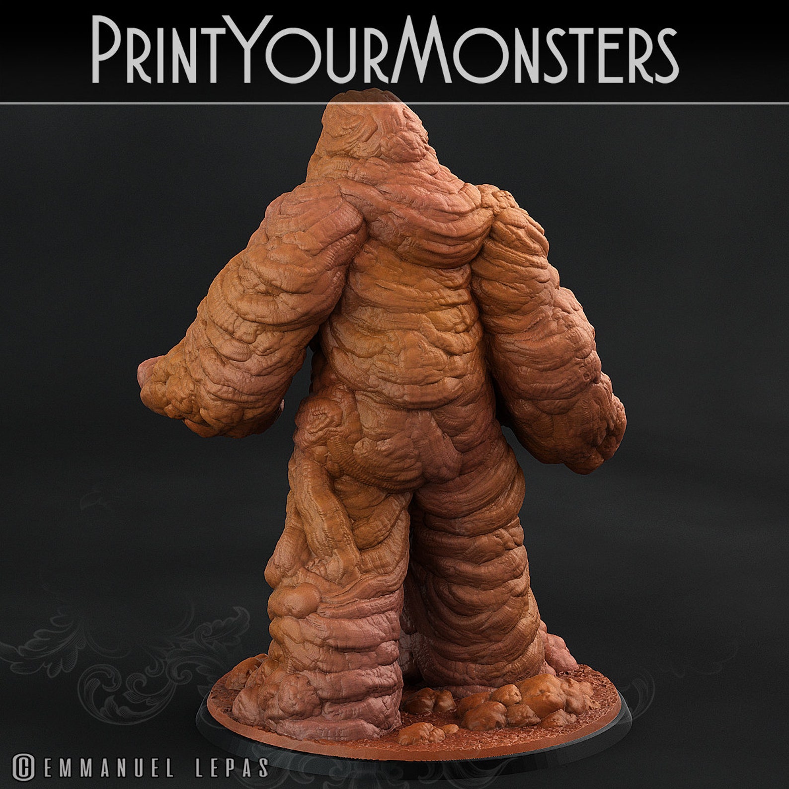Clay Golem D&D Pathfinder Fantasy 3D Printed Resin Miniature - Etsy